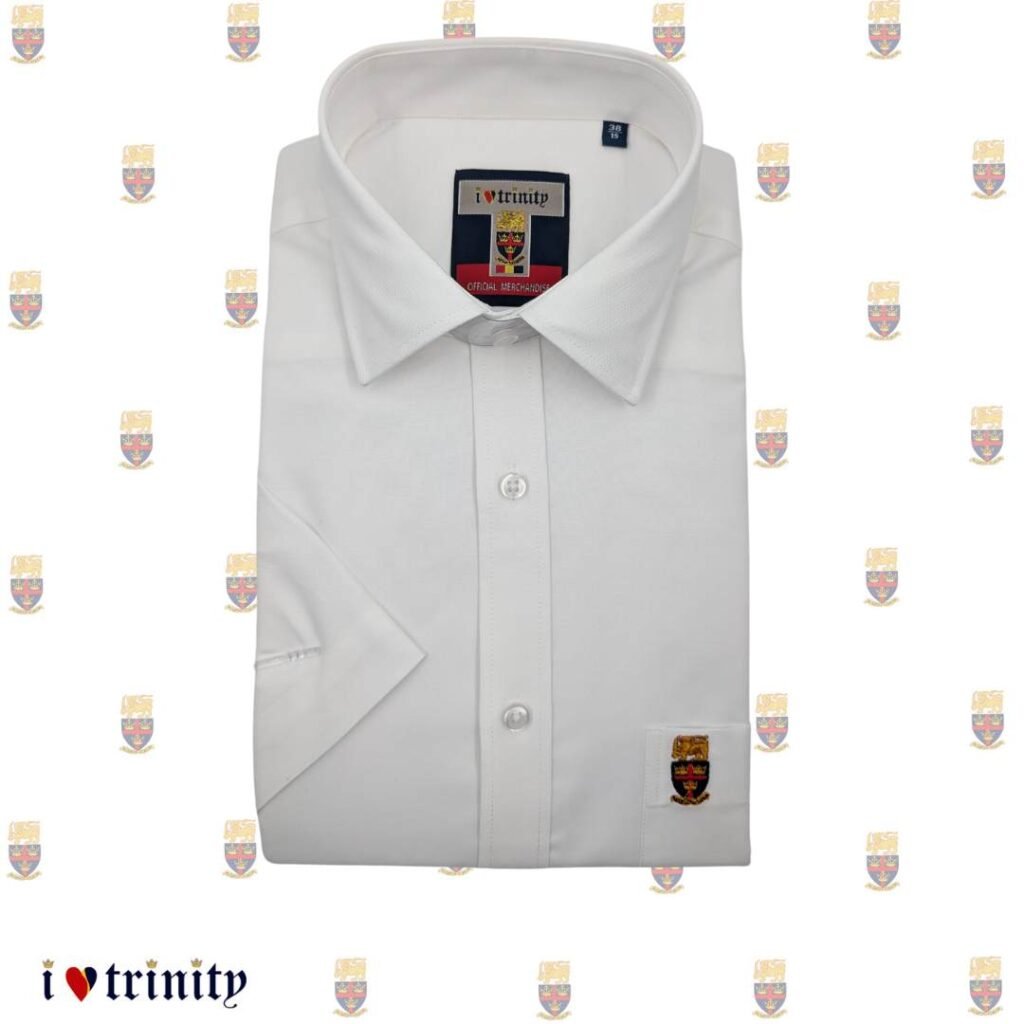 Short Sleeve Shirt – White with Trinity College Logo ‣ I Love Trinity ...